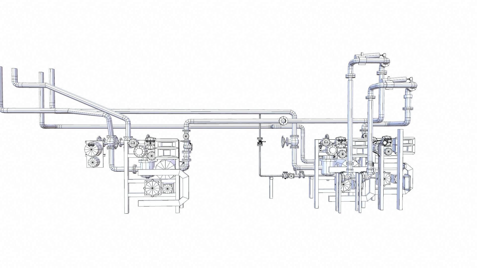 3D Industrial Pipes Model - TurboSquid 2338228