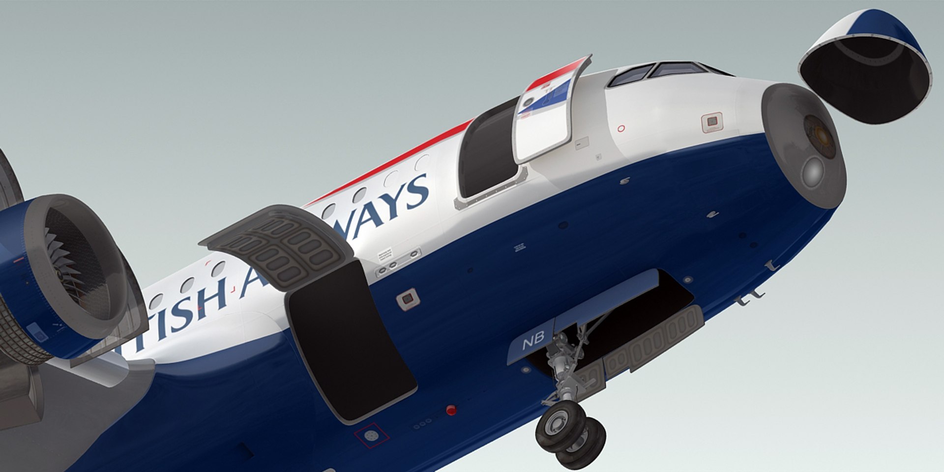 A318-100 Plane British Airways 3d Model