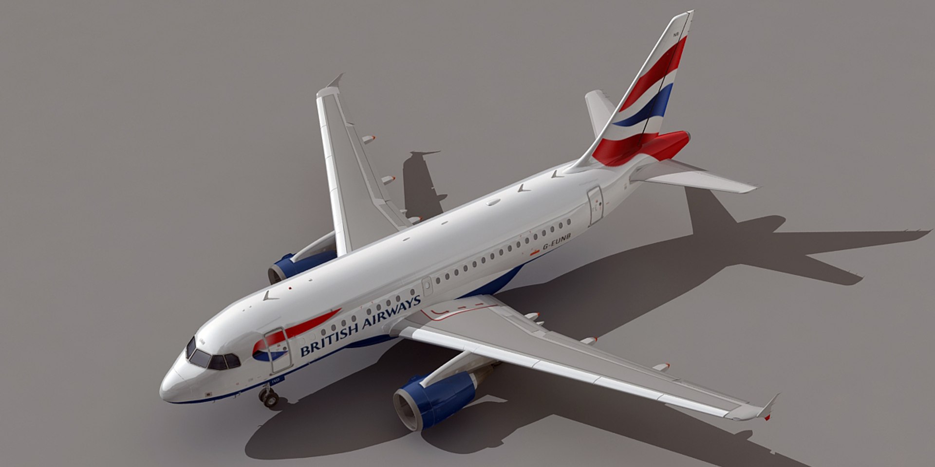 A318-100 Plane British Airways 3d Model