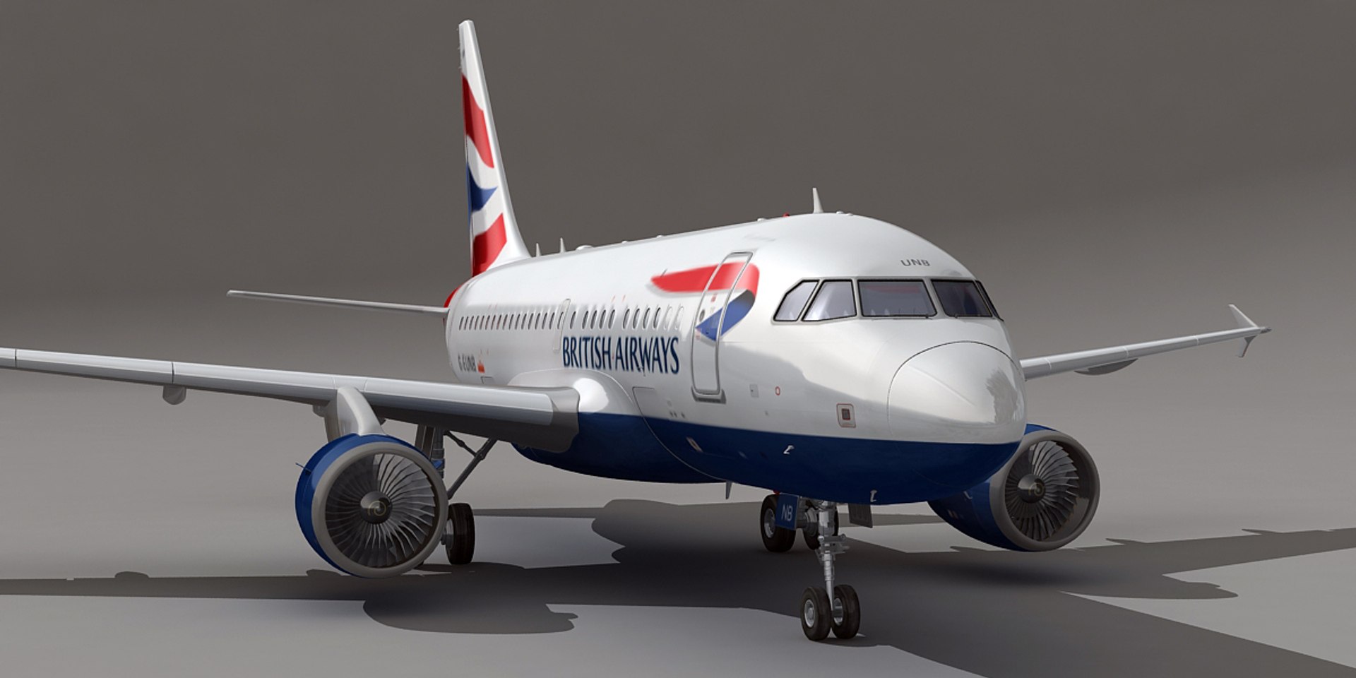 A318-100 Plane British Airways 3d Model