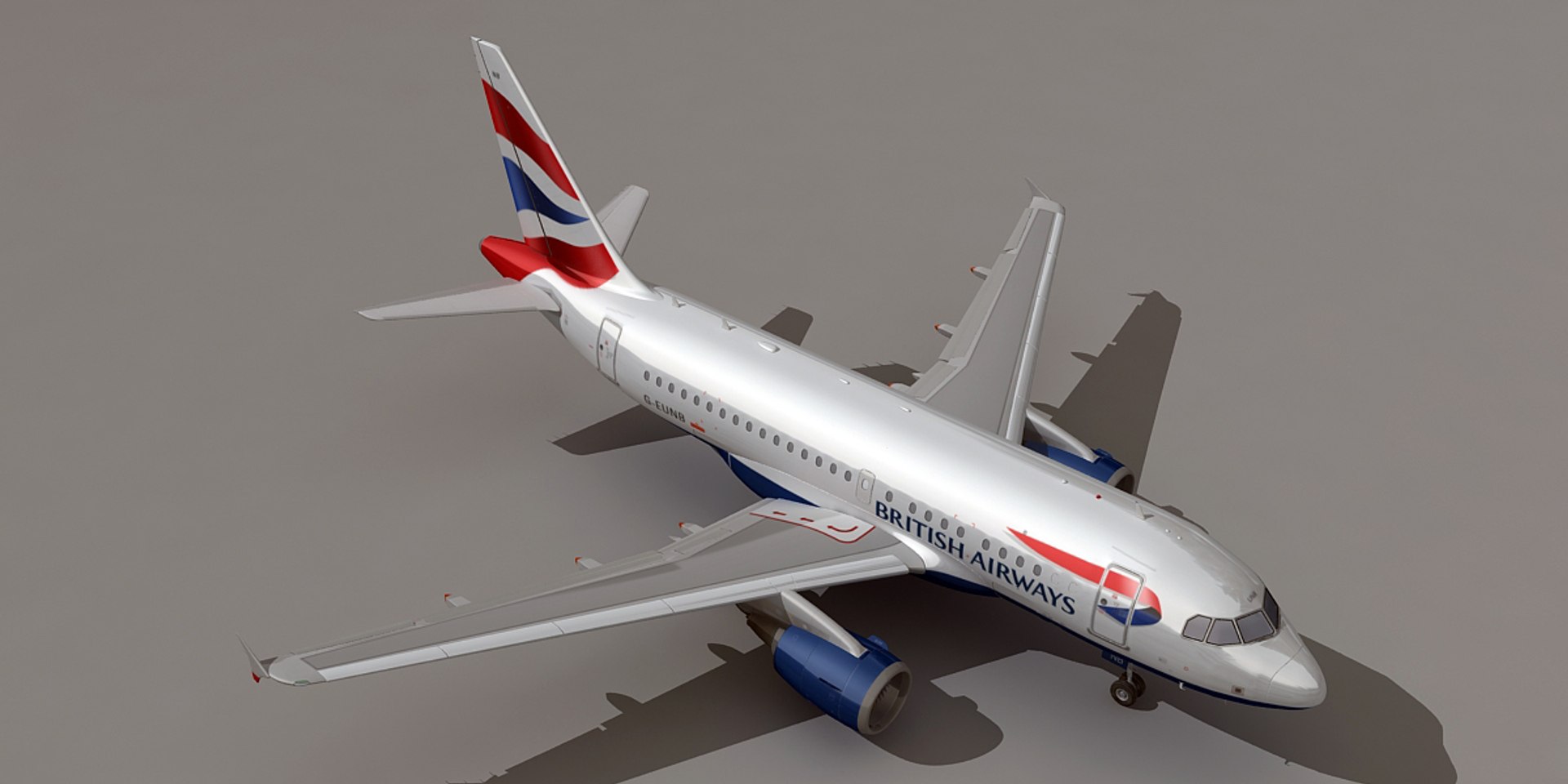 A318-100 Plane British Airways 3d Model