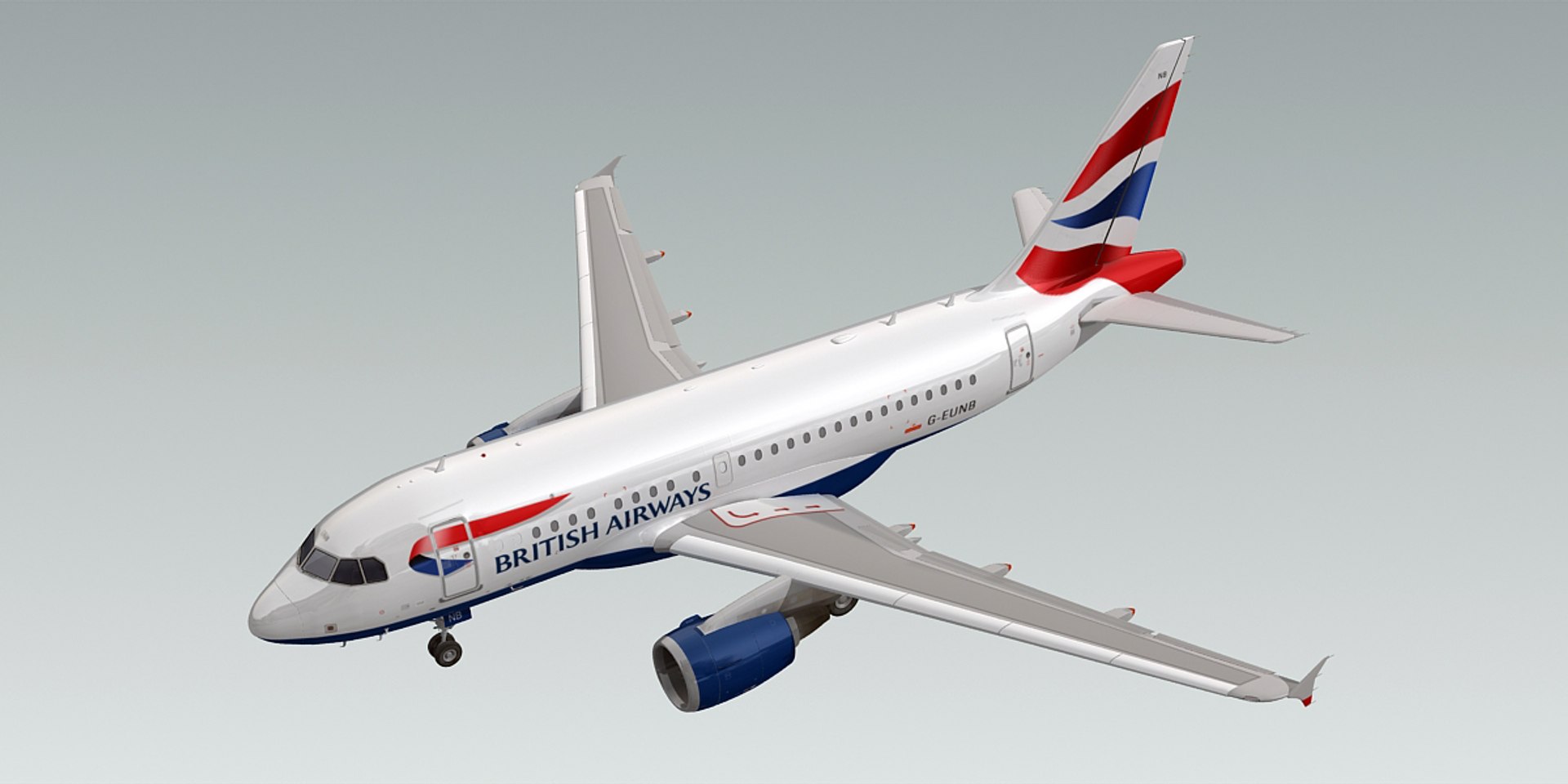A318-100 Plane British Airways 3d Model