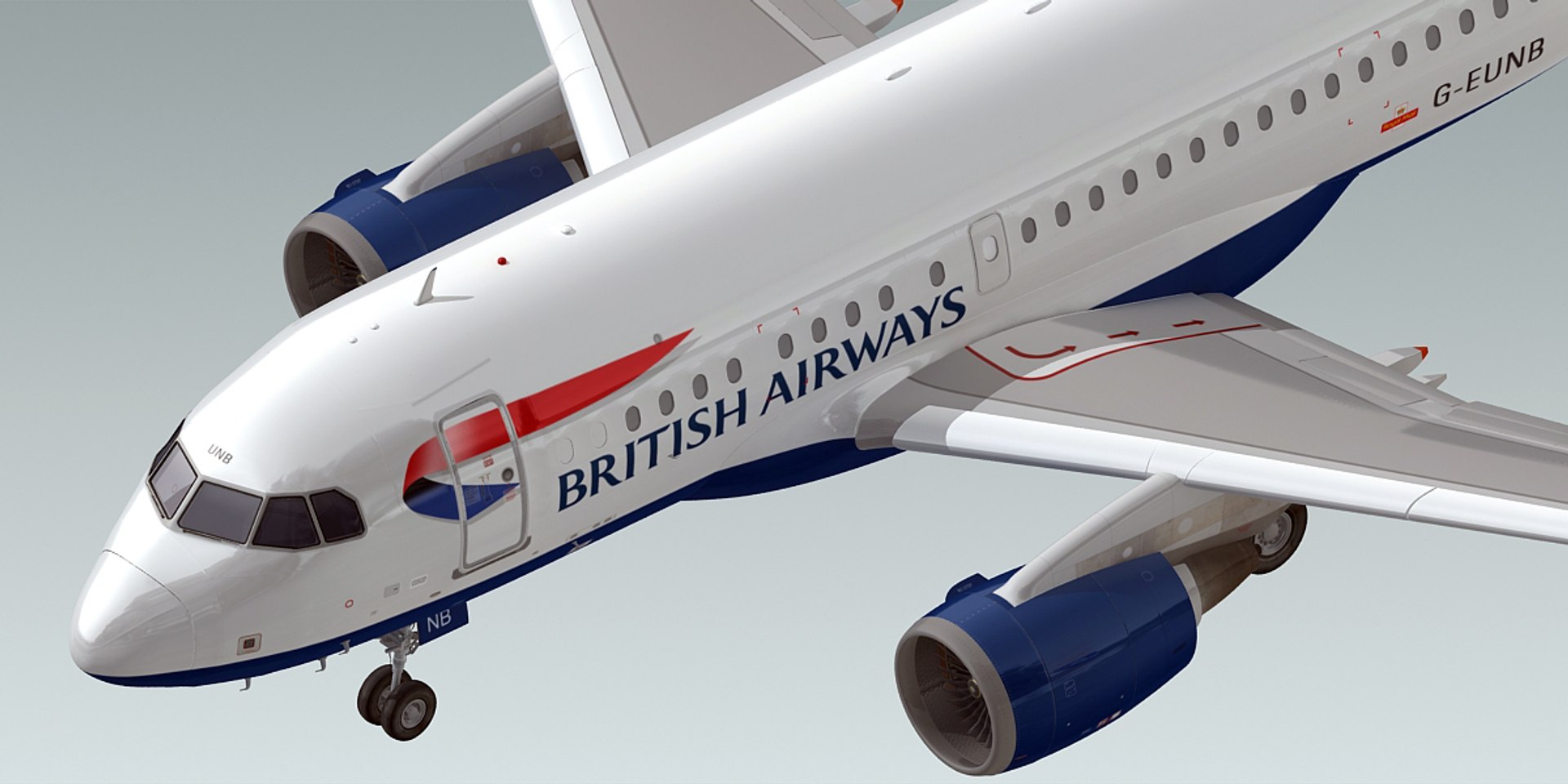 A318-100 Plane British Airways 3d Model