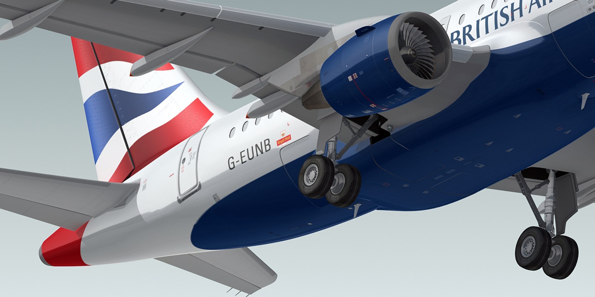 A318-100 Plane British Airways 3d Model