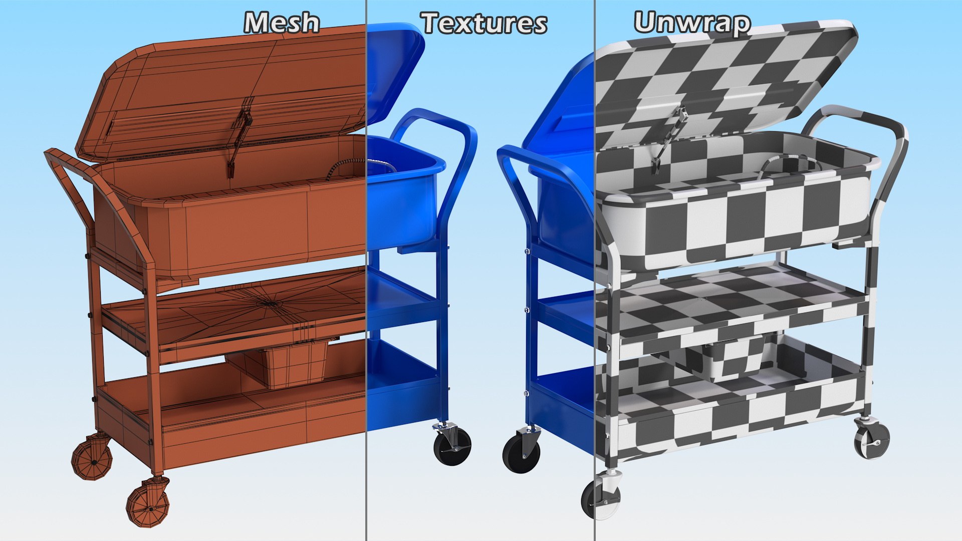 3D Mobile Parts Washer Cart Model - TurboSquid 1684636