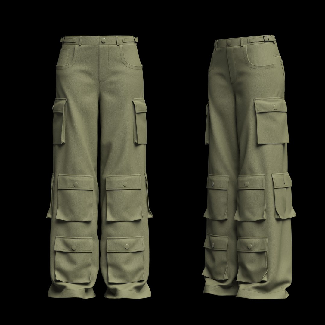 3D Womens Cargo Pant 3d Model - TurboSquid 2175908