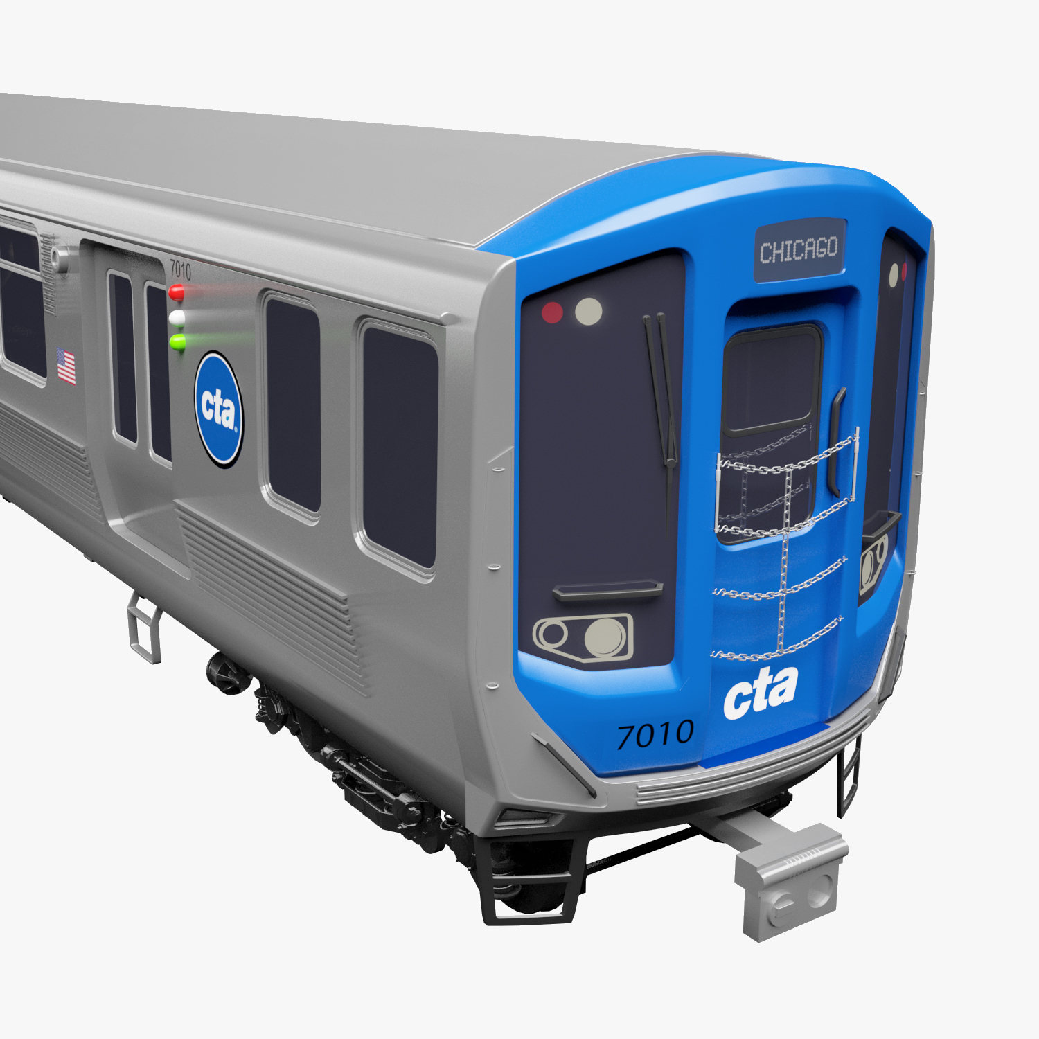Chicago CTA train 7000 series 3D Model3Dモデル - TurboSquid 1461540