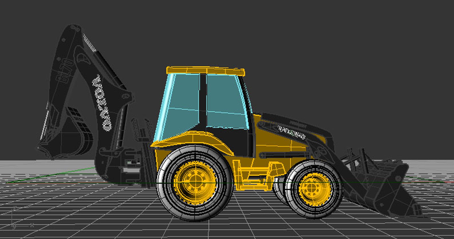 3d Model Backhoe Loader