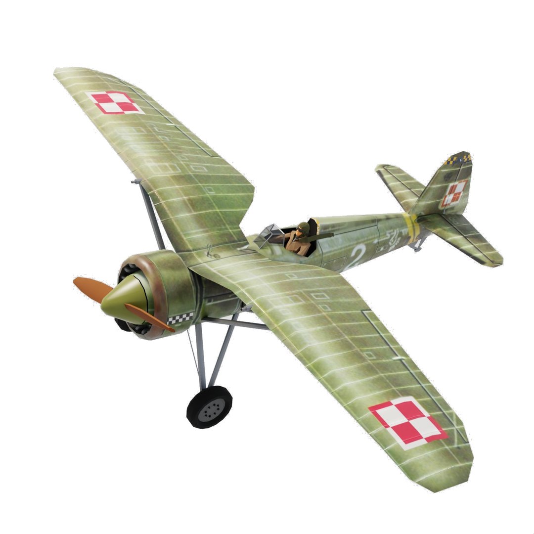 PZL P11 Lowpoly WW2 Fighter Model - TurboSquid 1881931