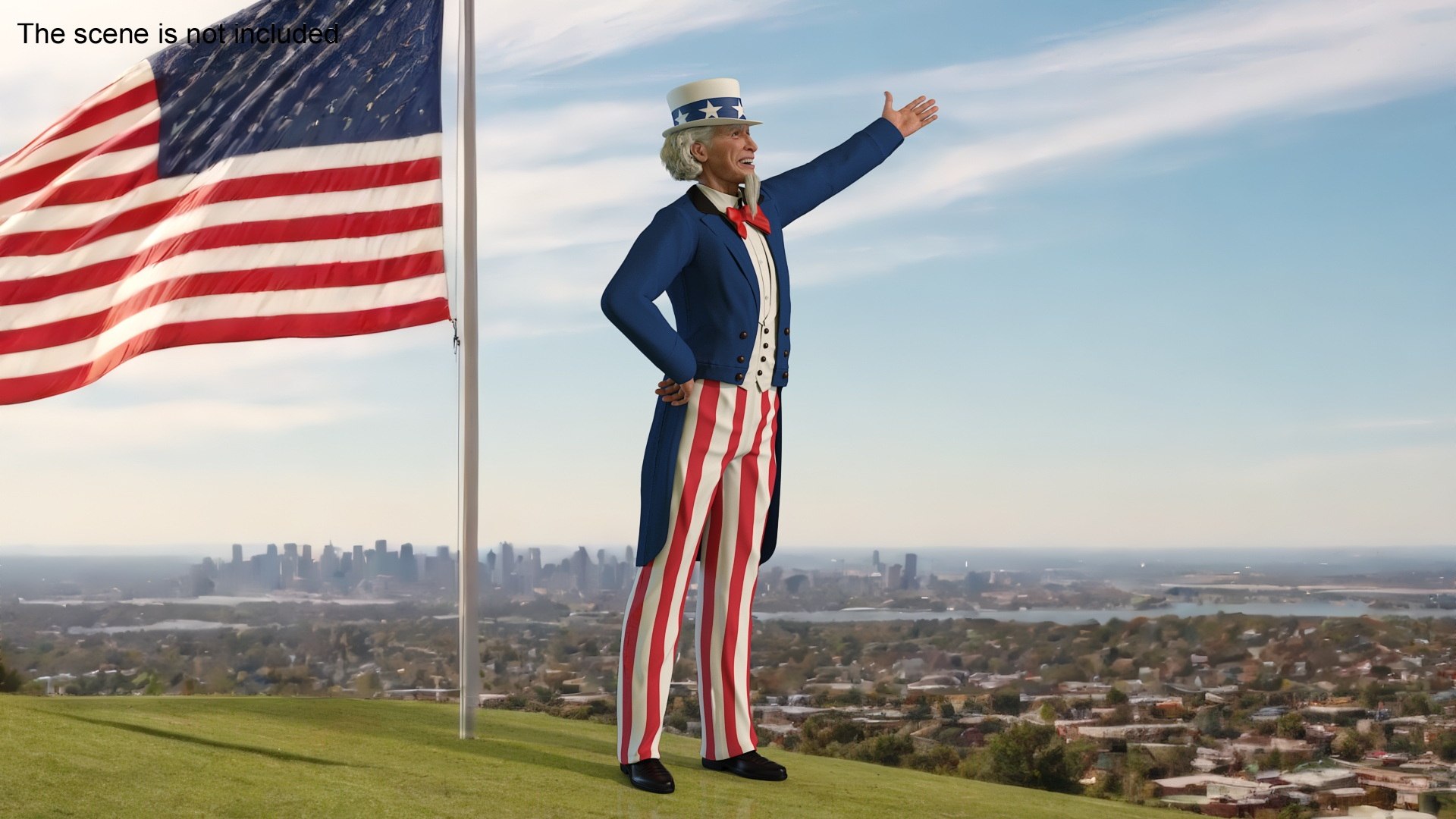 3D Uncle Sam Character Rigged Model - TurboSquid 2413719