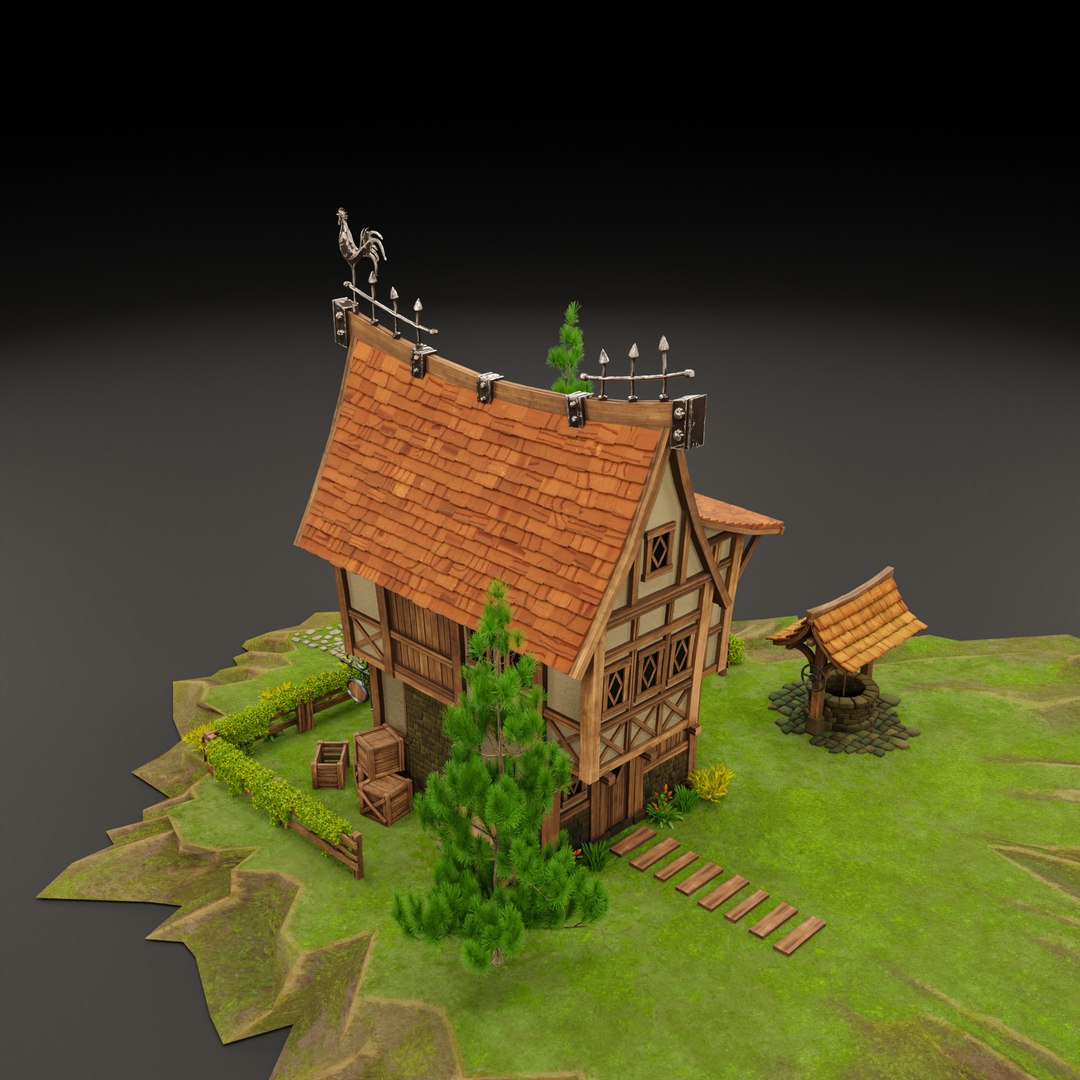 STYLIZED MEDIEVAL BUILDING 01 3D model - TurboSquid 2145371