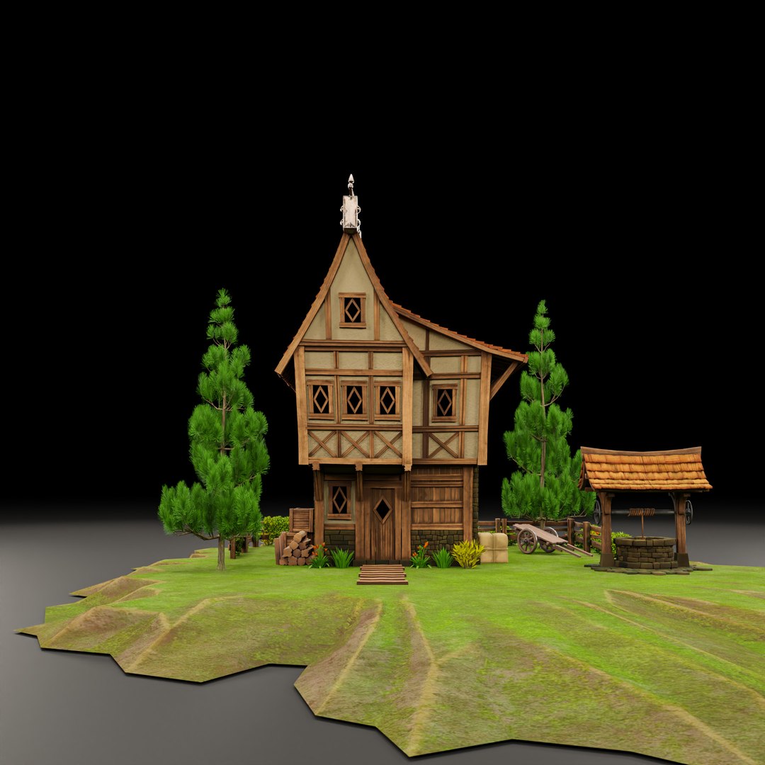 STYLIZED MEDIEVAL BUILDING 01 3D model - TurboSquid 2145371