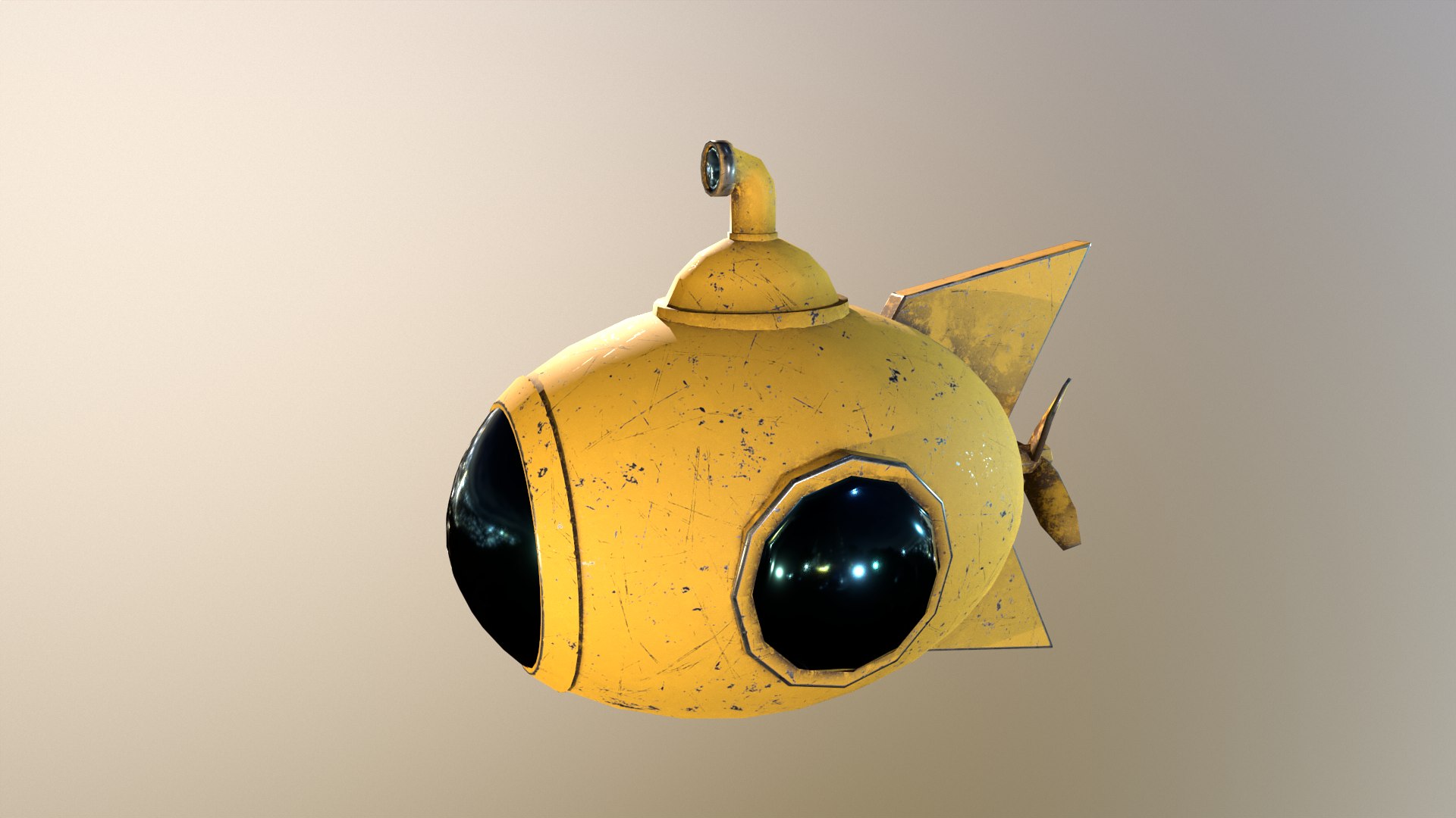 3D Yellow Stylized Submarine Toy PBR Asset Low-poly model - TurboSquid ...