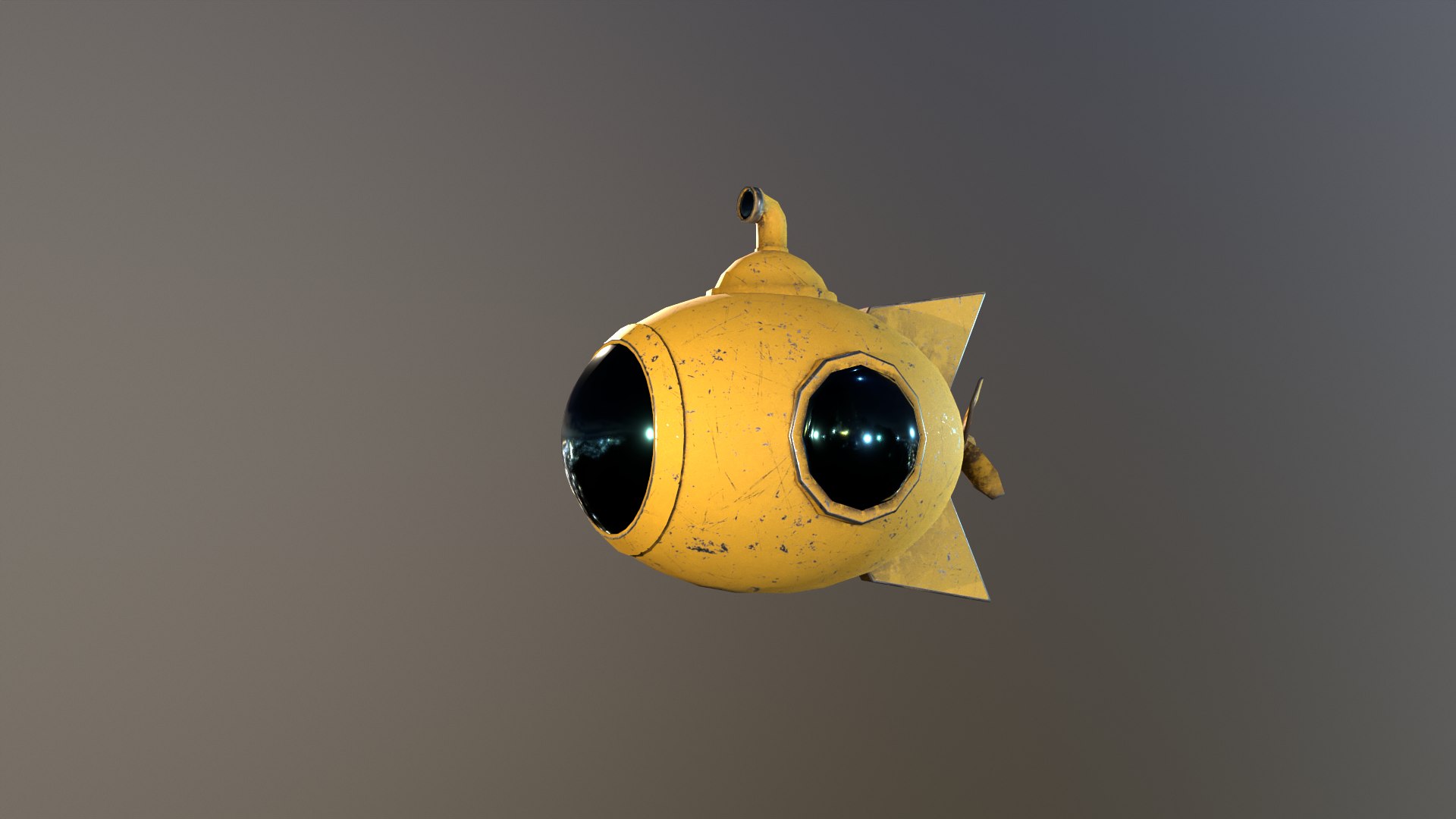 3D Yellow Stylized Submarine Toy PBR Asset Low-poly model - TurboSquid ...