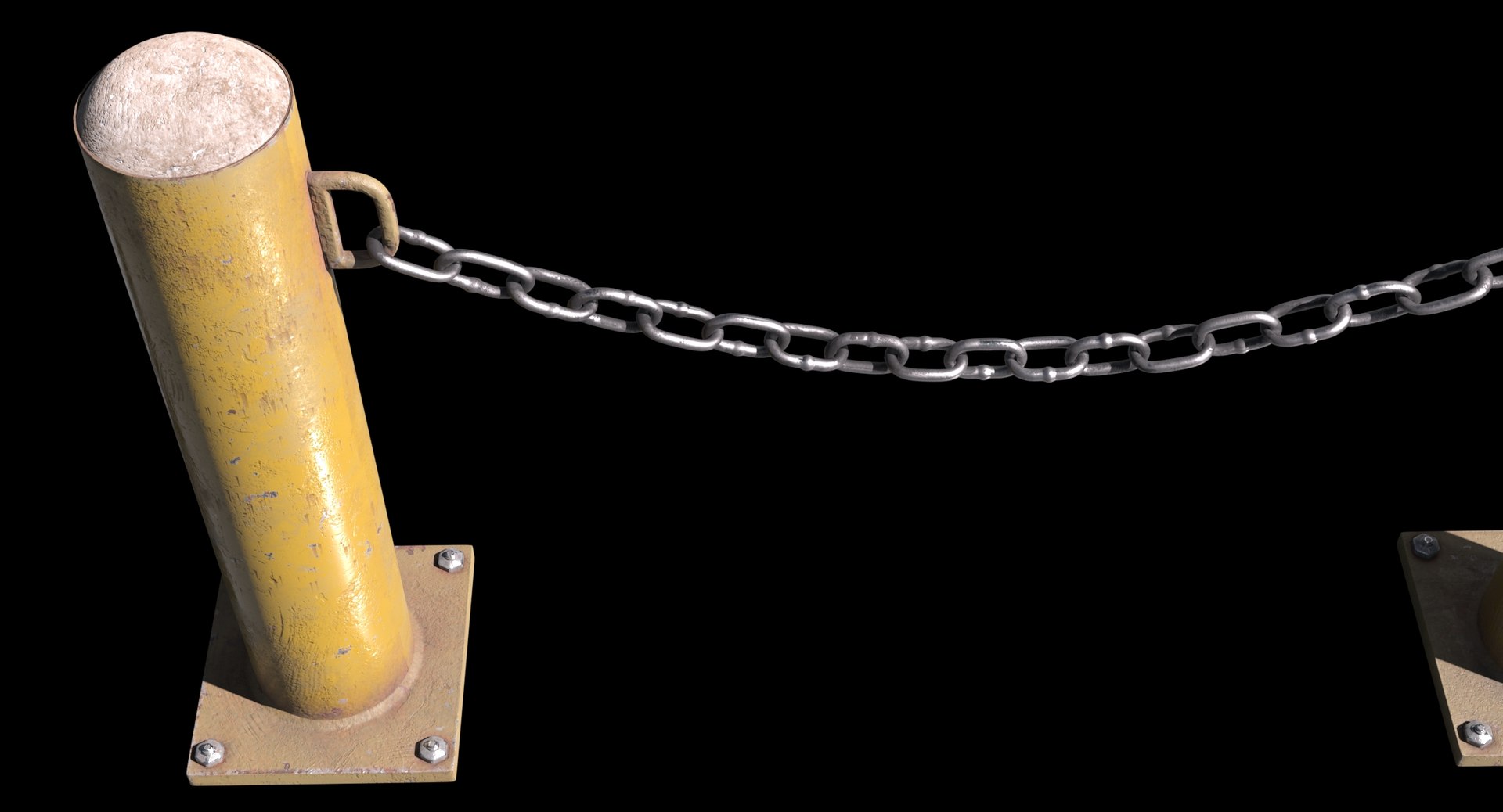 3D Bollards - Chained - TurboSquid 2092886