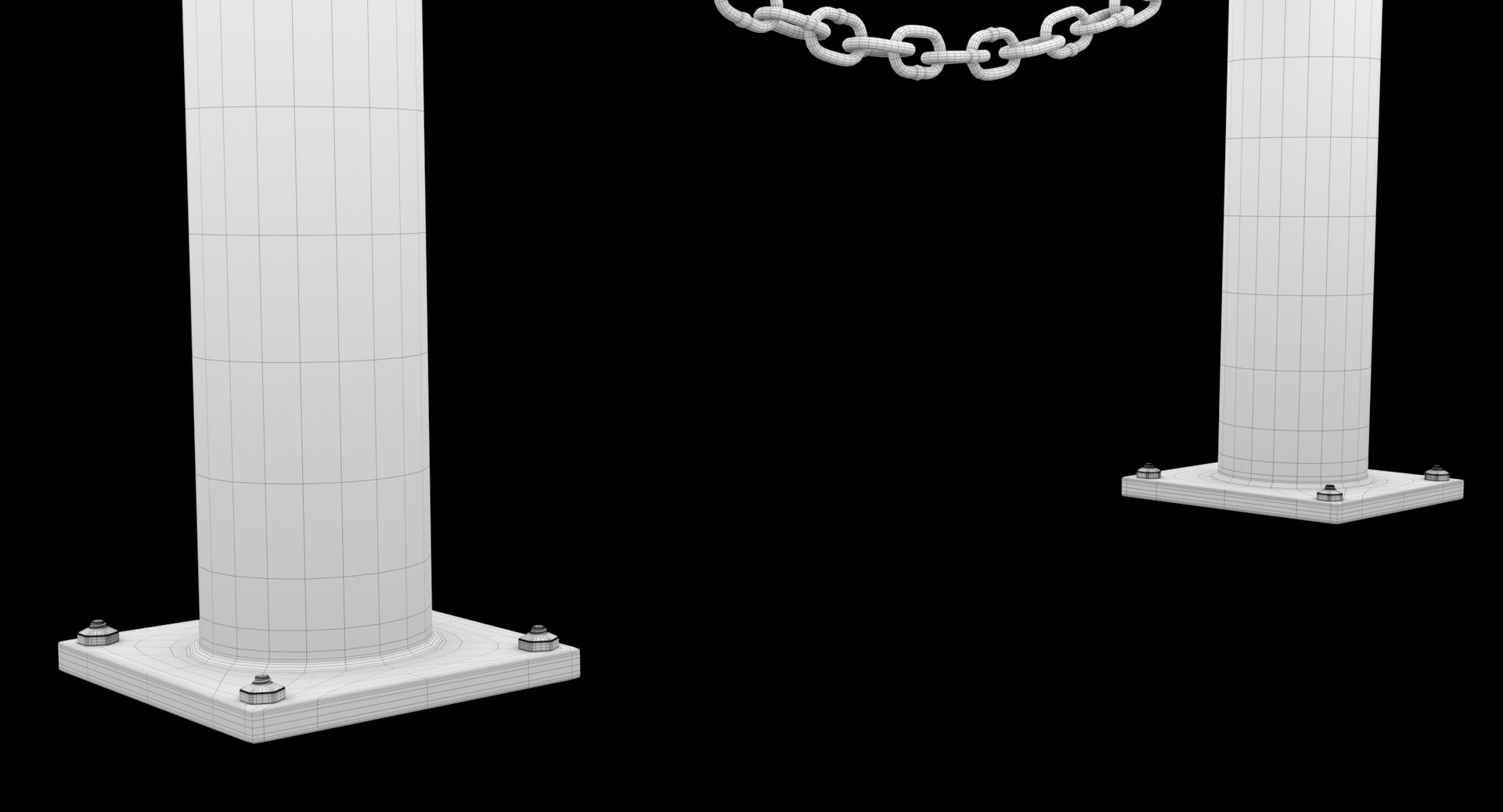 3D Bollards - Chained - TurboSquid 2092886