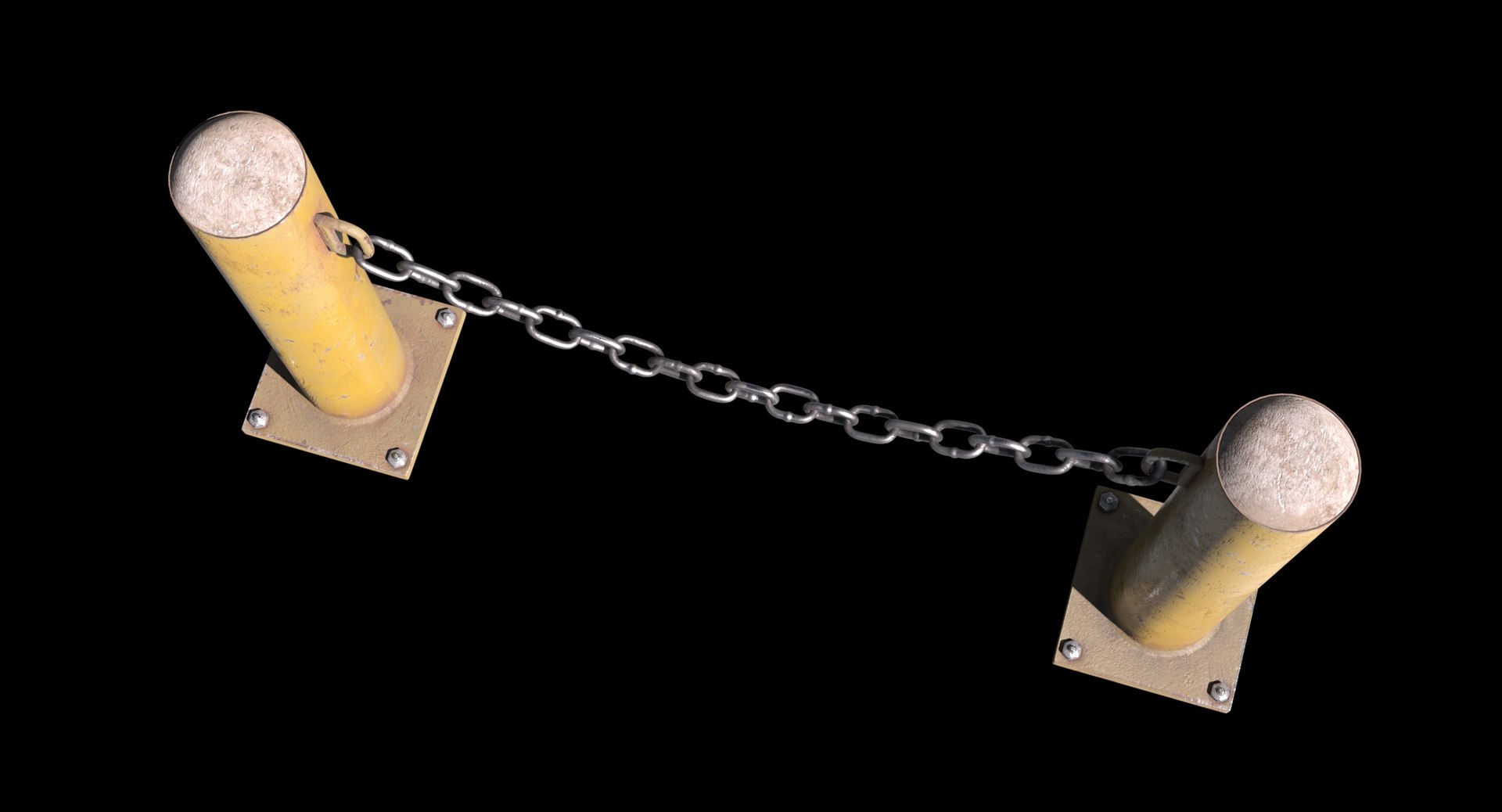 3D Bollards - Chained - TurboSquid 2092886