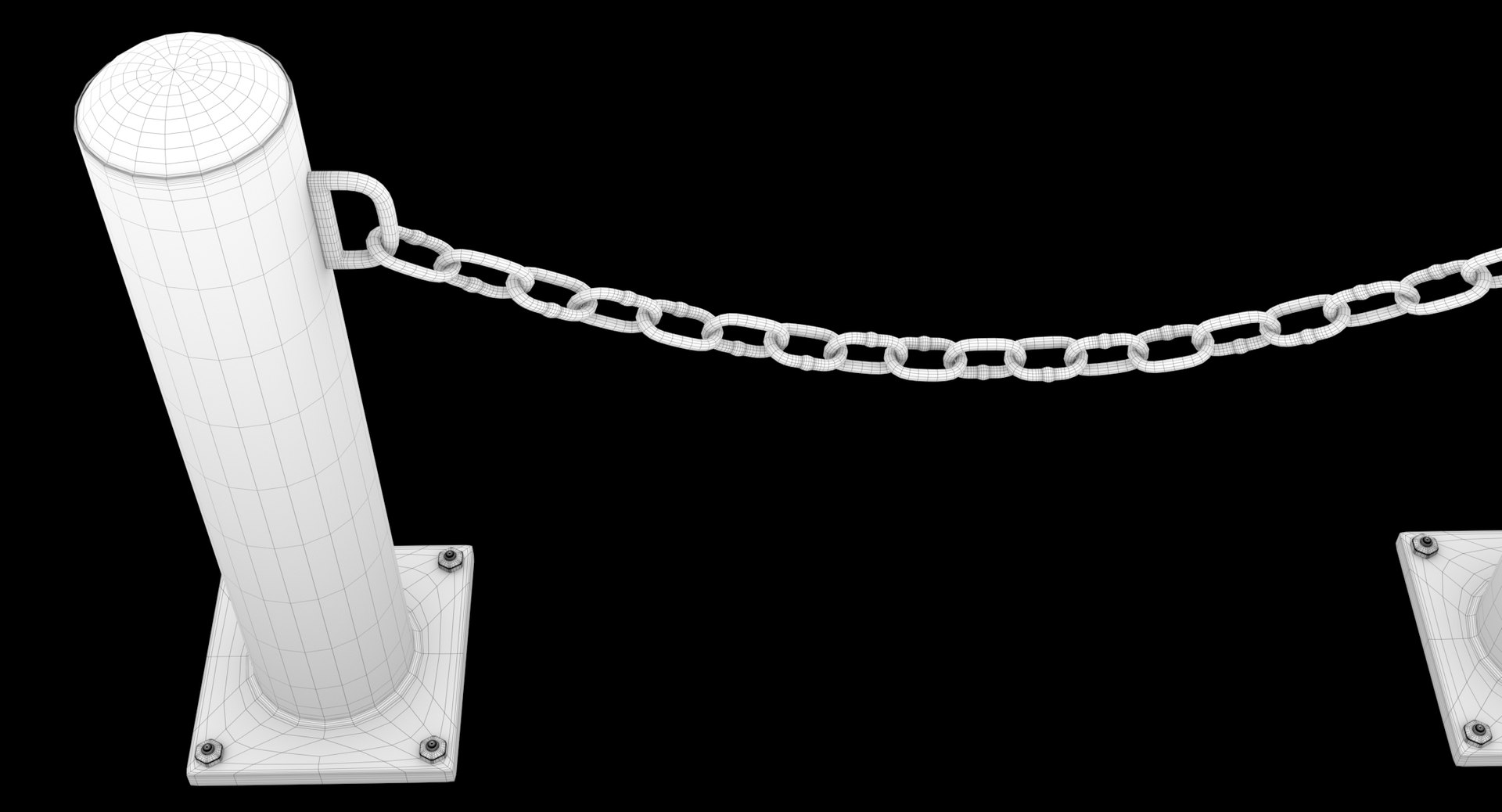 3D Bollards - Chained - TurboSquid 2092886