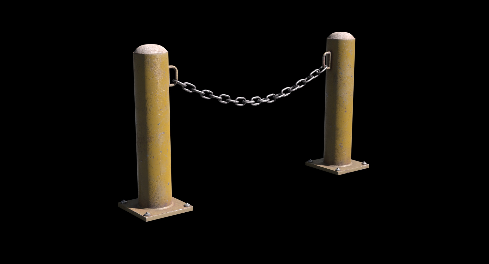 3D Bollards - Chained - TurboSquid 2092886