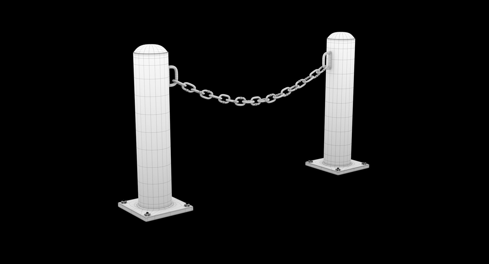 3D Bollards - Chained - TurboSquid 2092886