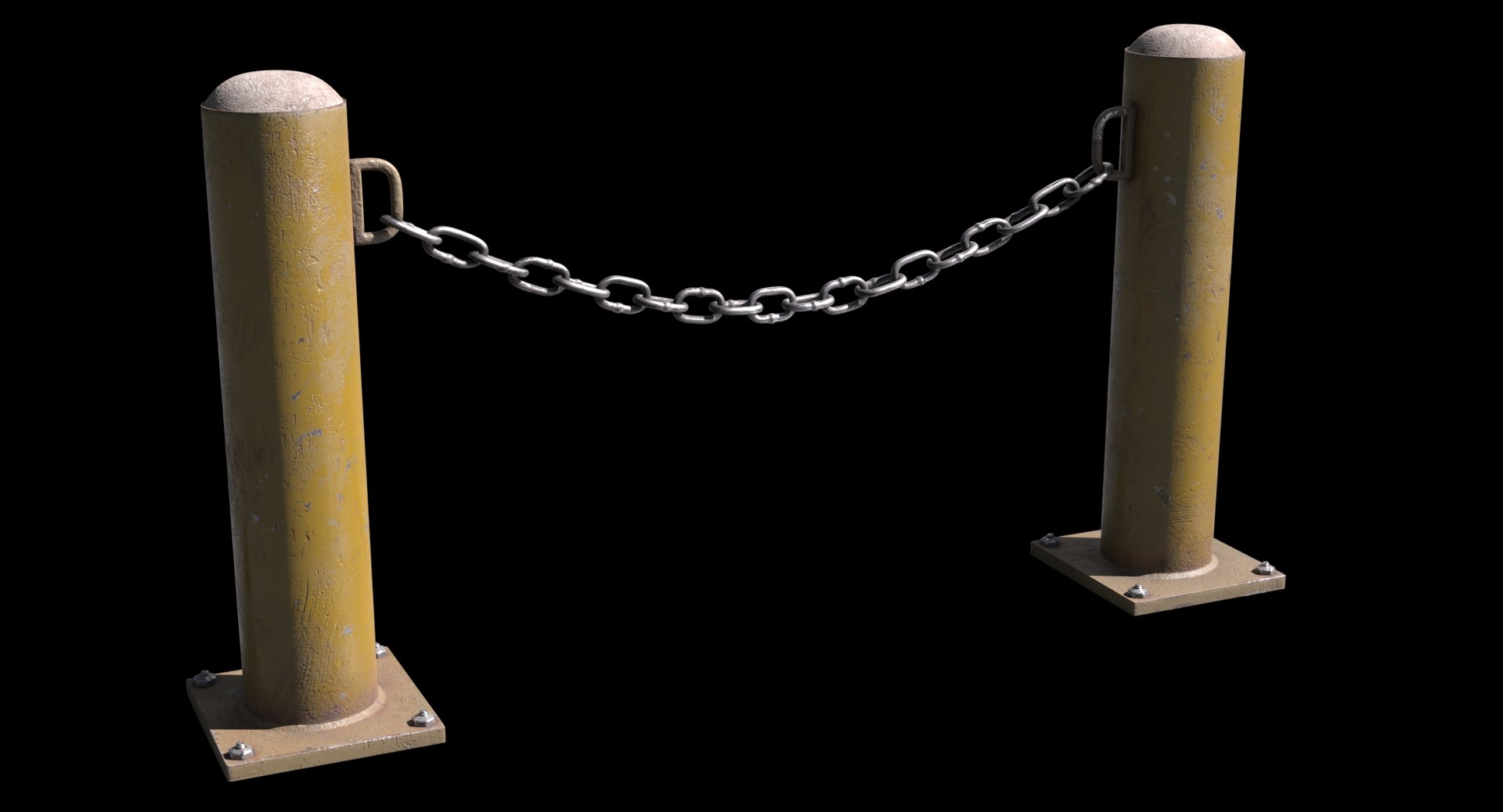 3D Bollards - Chained - TurboSquid 2092886