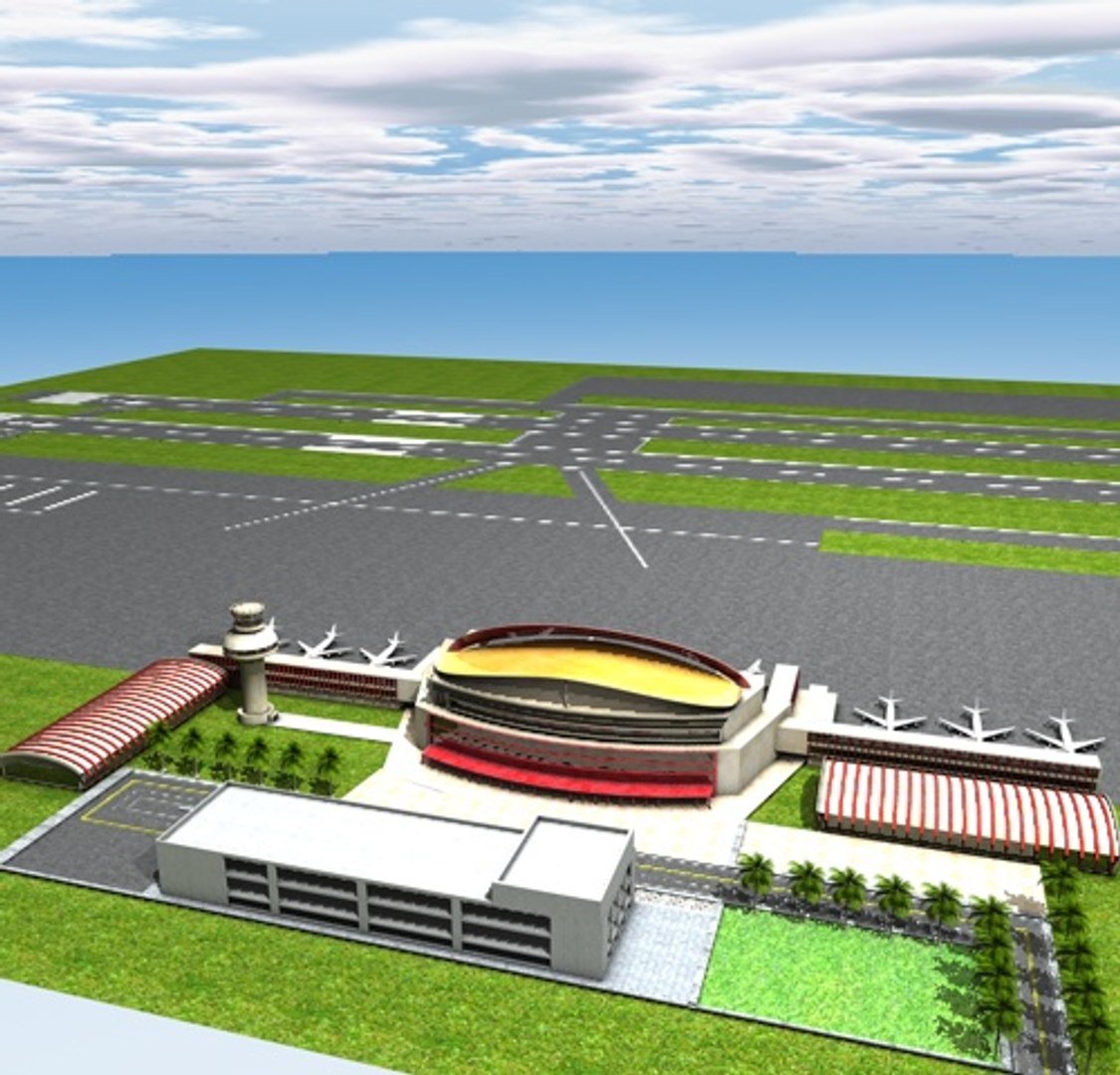 Airport Flughafen Runway 3d Model