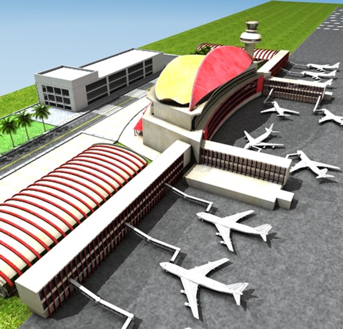 Airport Flughafen Runway 3d Model