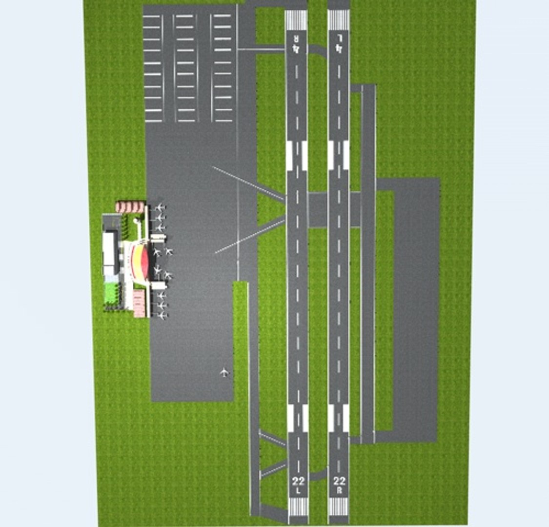 Airport Flughafen Runway 3d Model