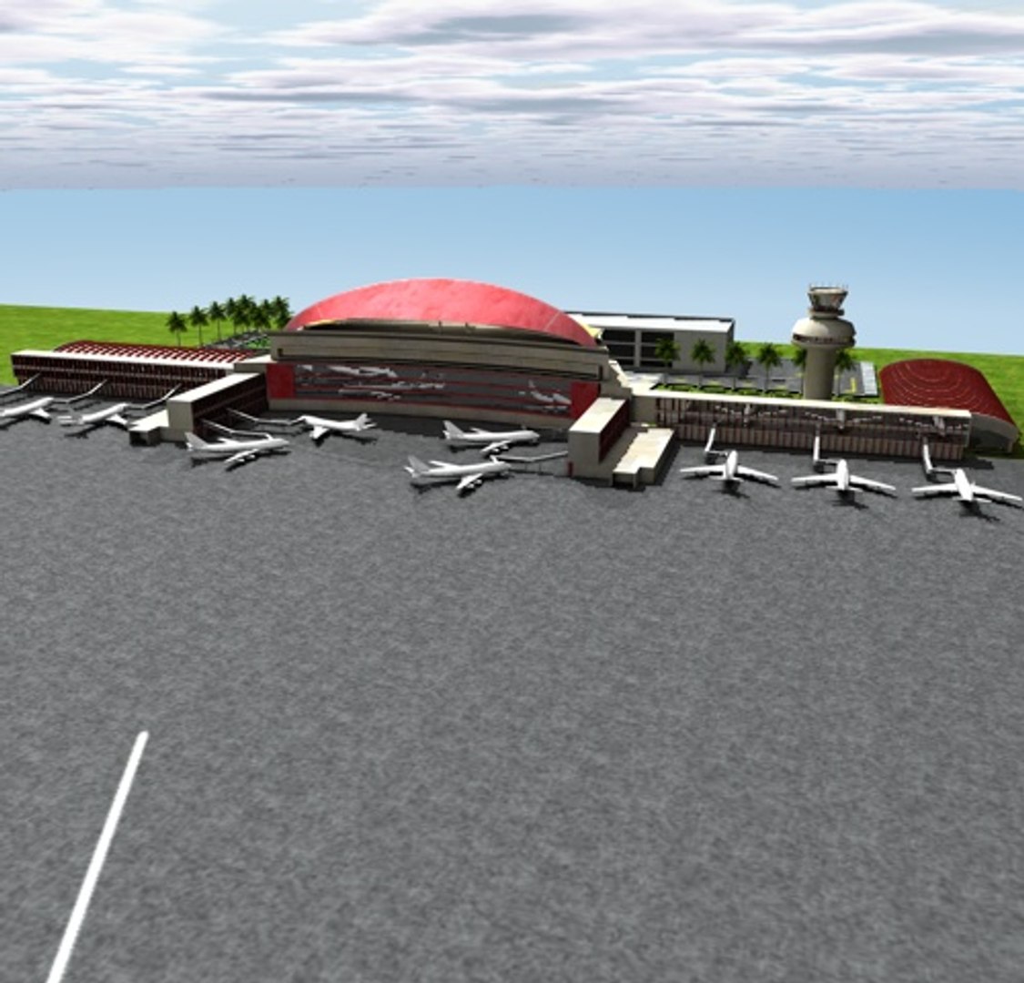 Airport Flughafen Runway 3d Model