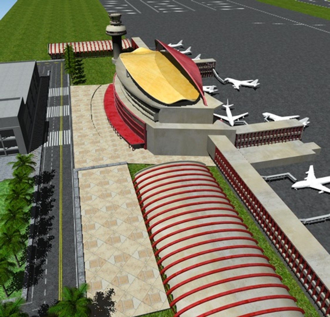 Airport Flughafen Runway 3d Model