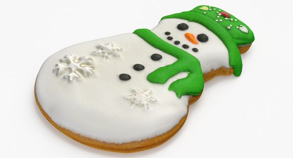 Snowman Gingerbread Cookie 01 3D model - TurboSquid 1997397