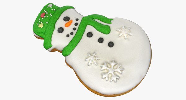 Snowman Gingerbread Cookie 01 3D model - TurboSquid 1997397