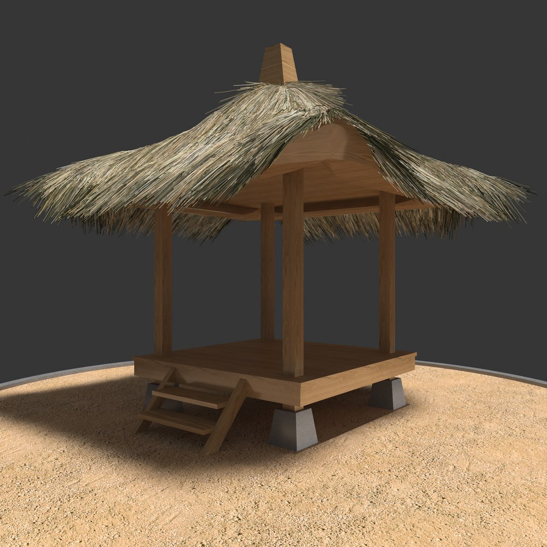 Gazebo 1 thatch 3D model - TurboSquid 1696207