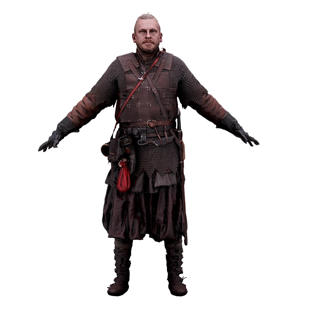 A Pose Raw Body Scan Sigvid Light Pedestrian Viking 3D model ...