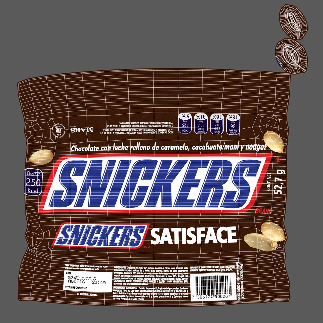 Snickers Chocolate Packing 3D Model - TurboSquid 1353008