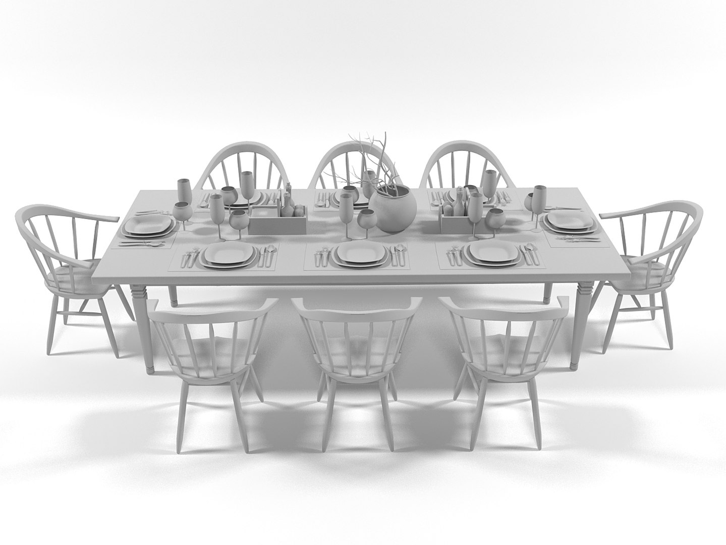 Dining Set Model - TurboSquid 1392511