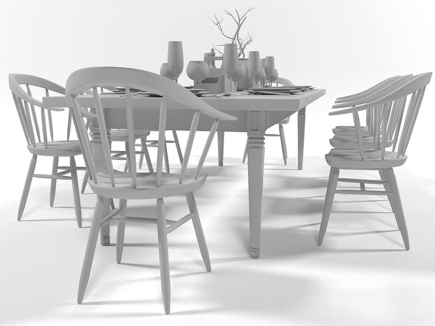 Dining Set Model - TurboSquid 1392511