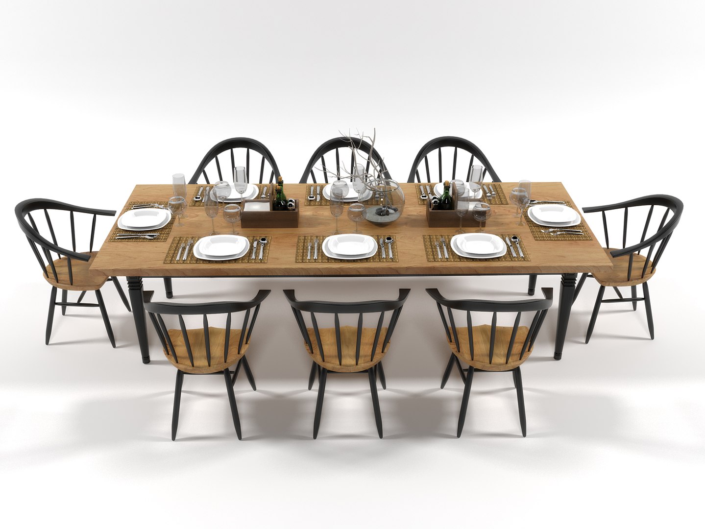 Dining Set Model - TurboSquid 1392511