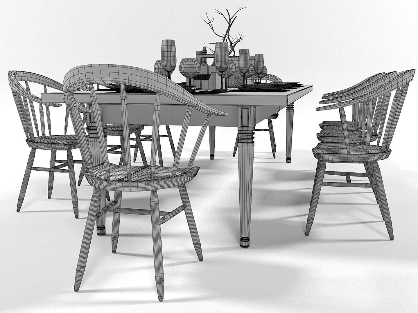 Dining Set Model - TurboSquid 1392511