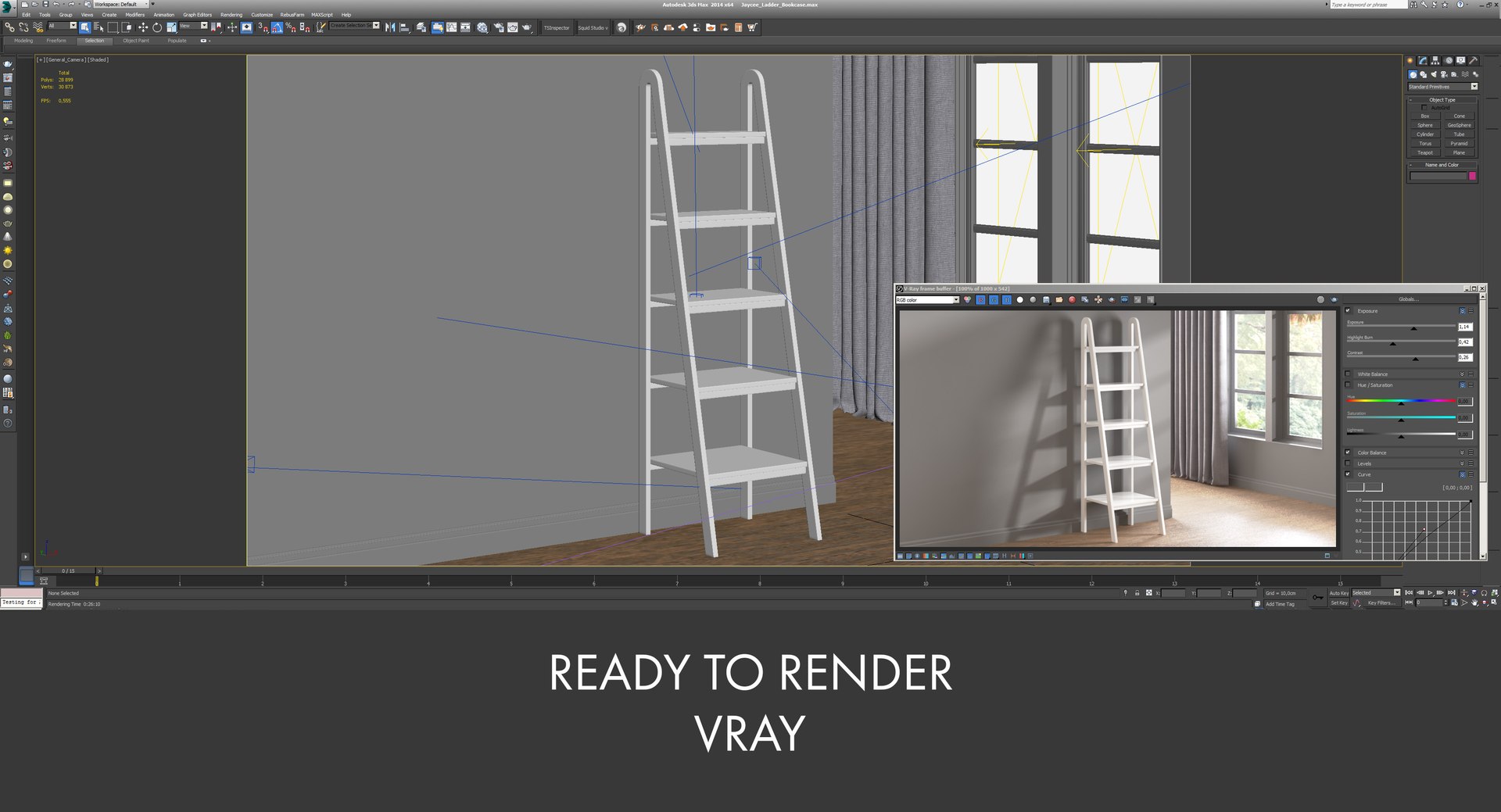 Realistic Jaycee Ladder Bookcase 3D - TurboSquid 1459411