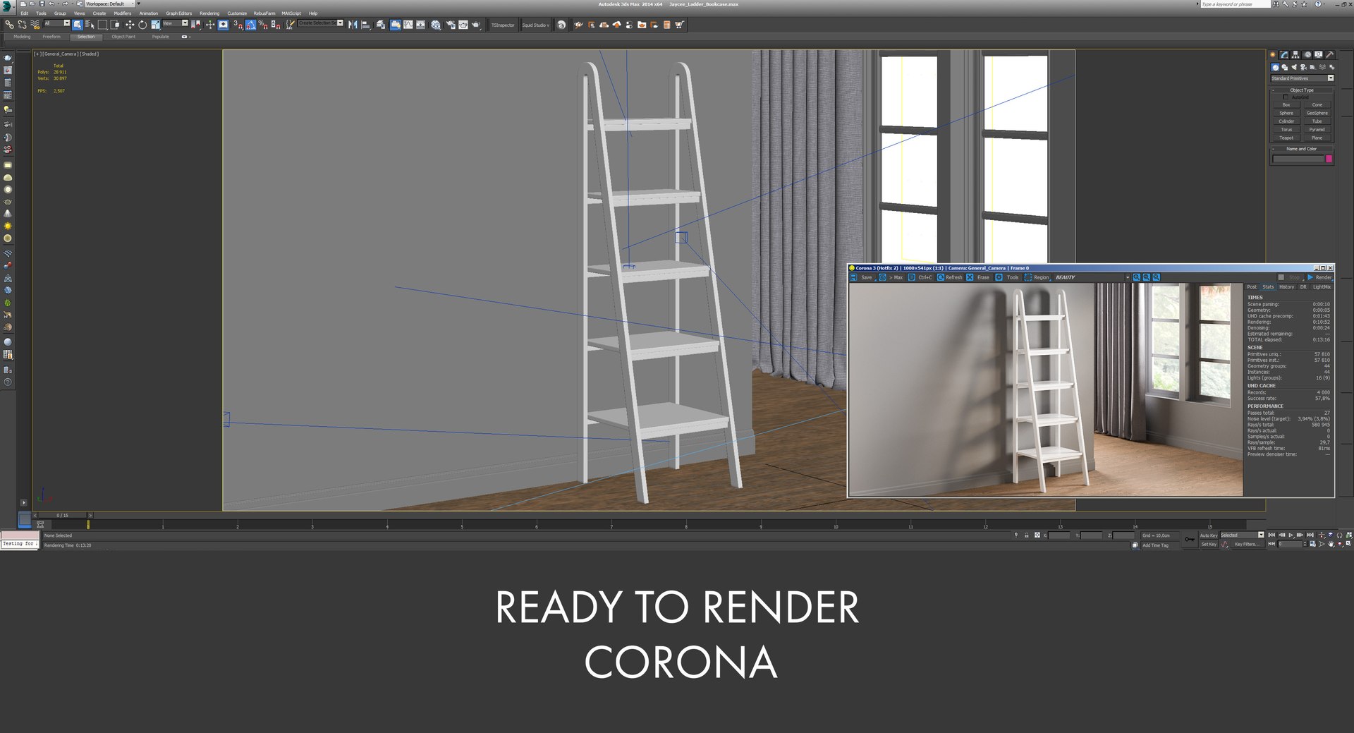 Realistic Jaycee Ladder Bookcase 3D - TurboSquid 1459411