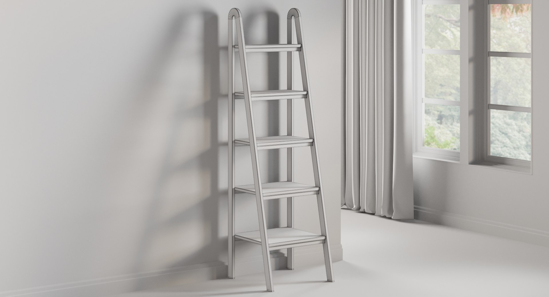 Realistic Jaycee Ladder Bookcase 3D - TurboSquid 1459411