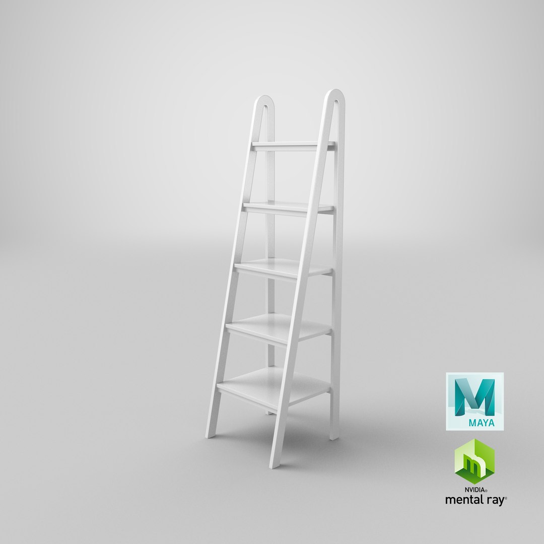 Realistic Jaycee Ladder Bookcase 3D - TurboSquid 1459411