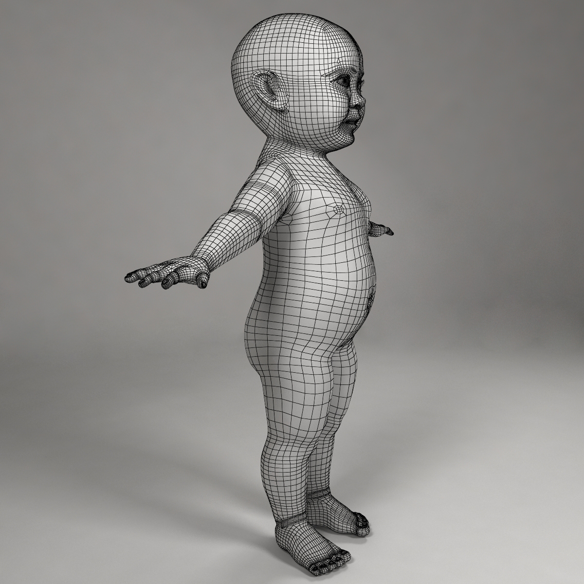 baby child girl 3d model
