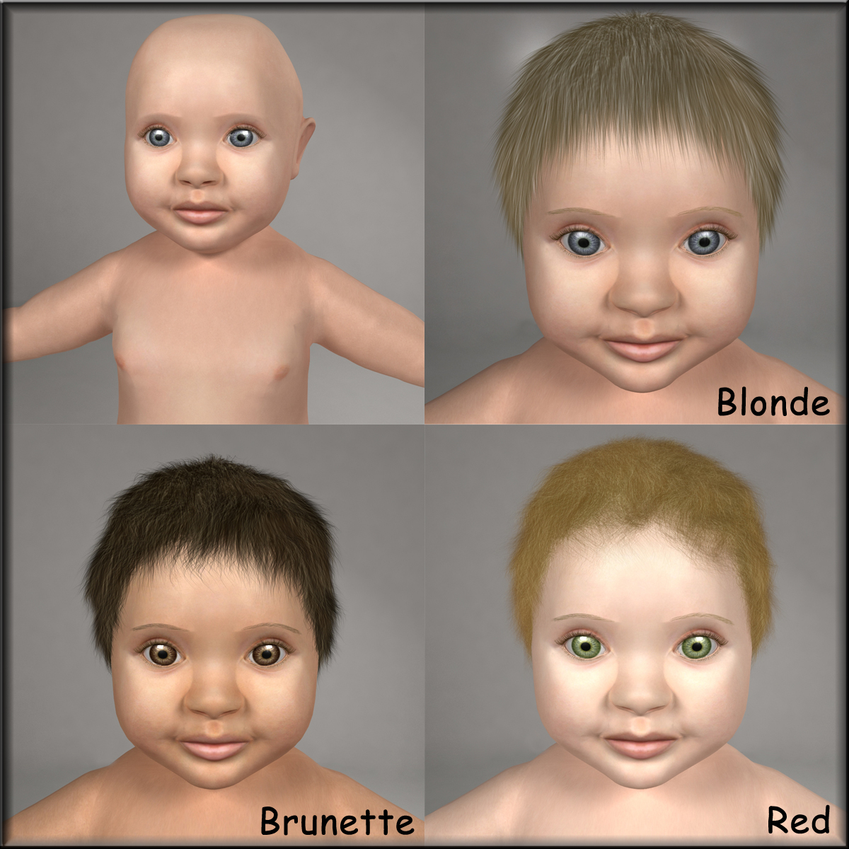 baby child girl 3d model