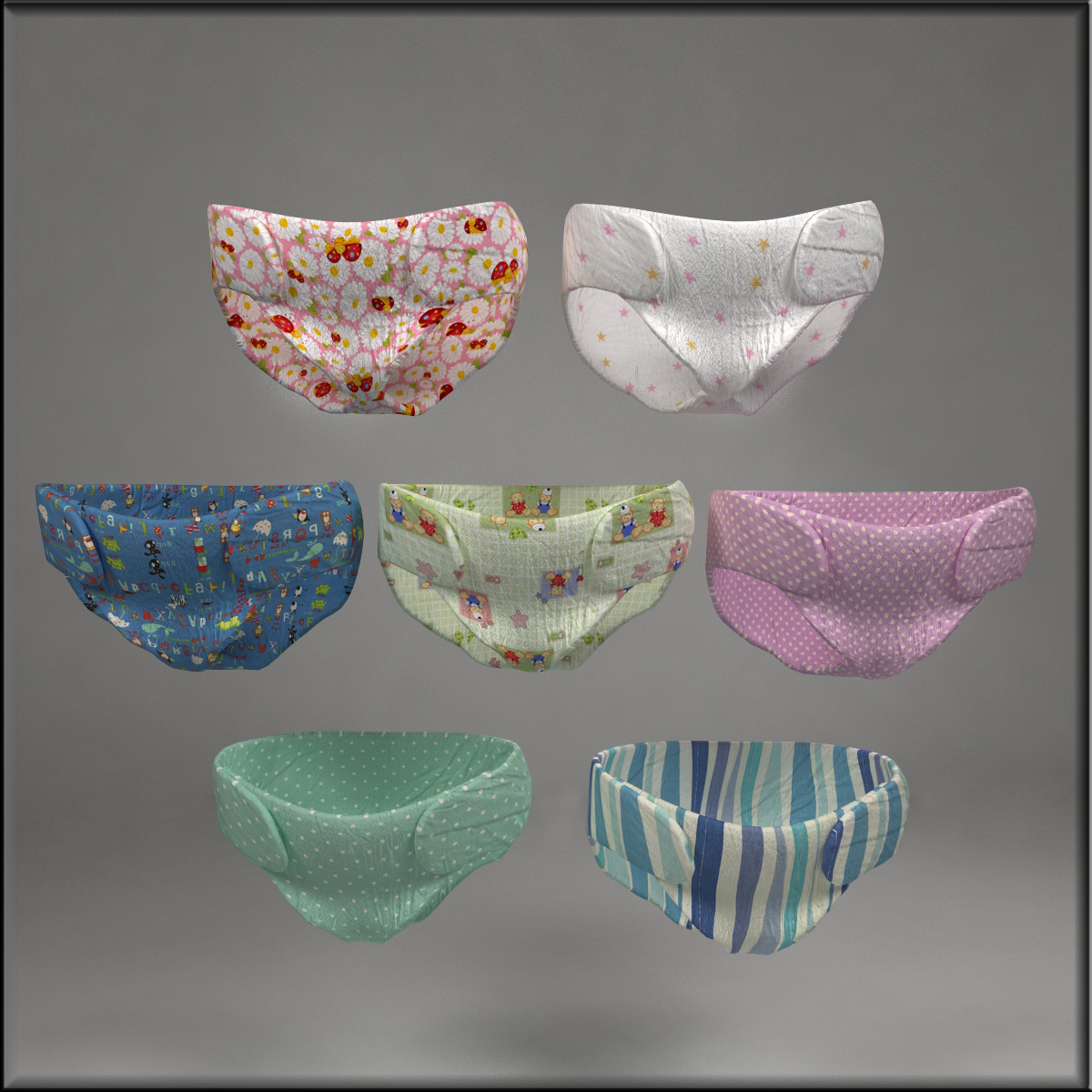 baby child girl 3d model