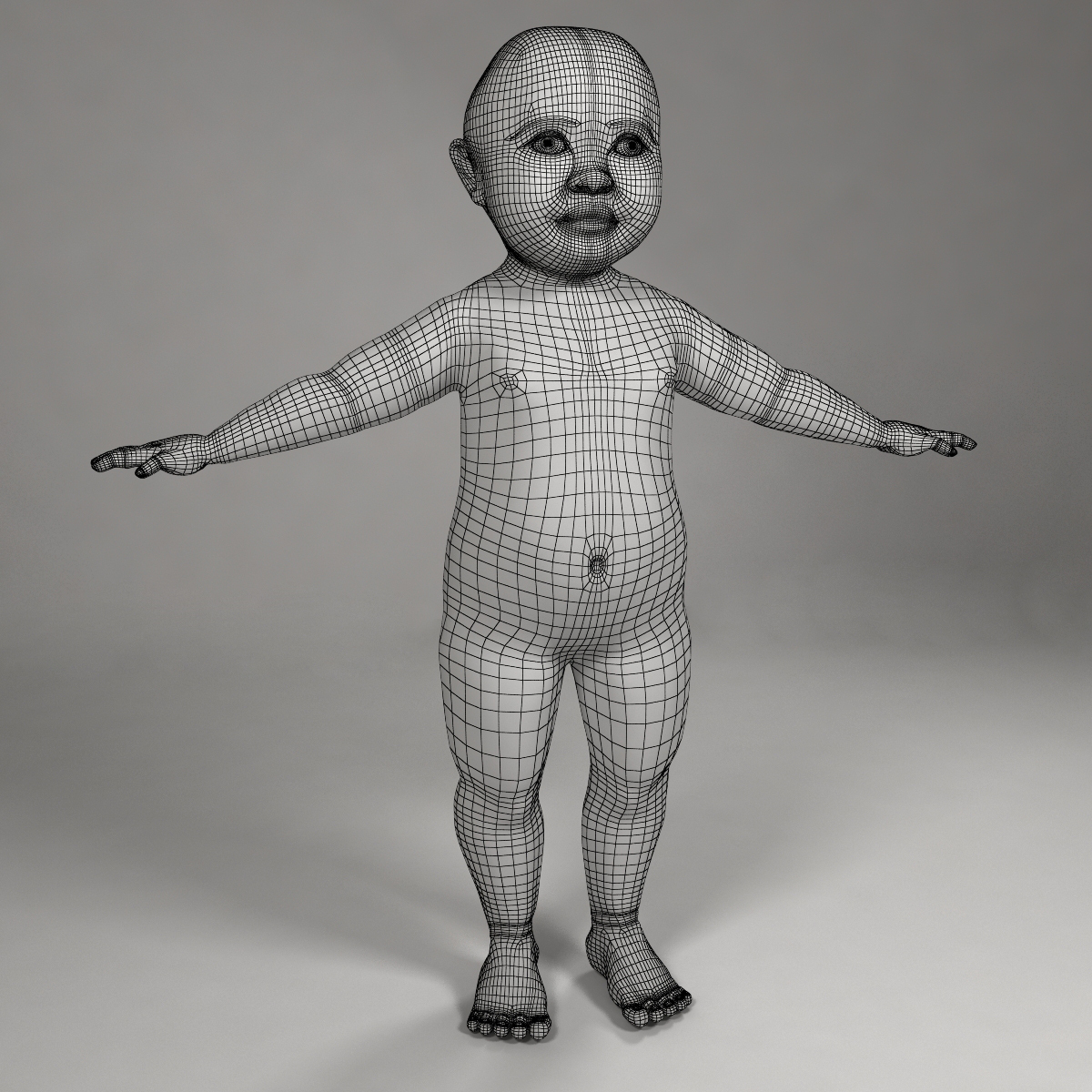 baby child girl 3d model