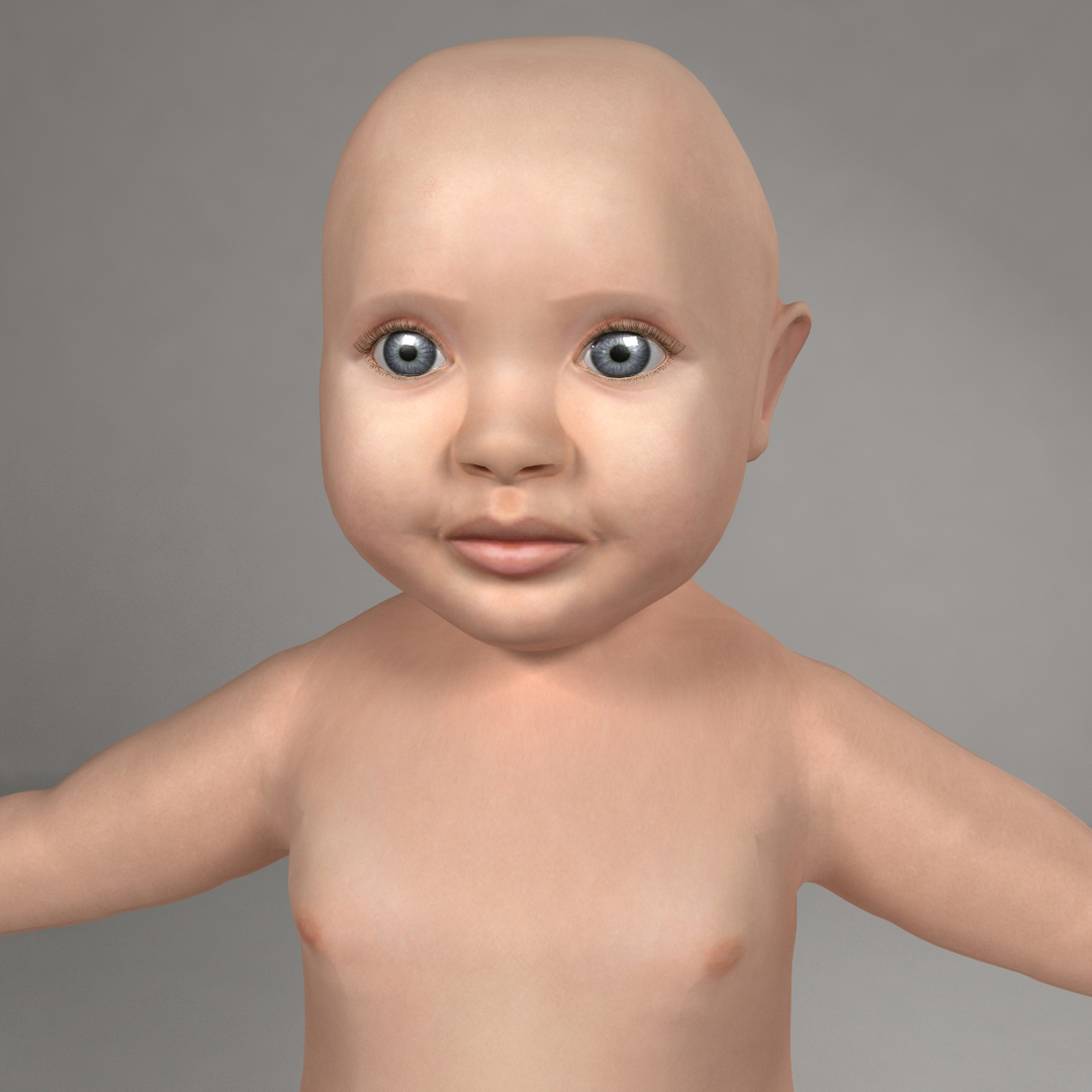 baby child girl 3d model