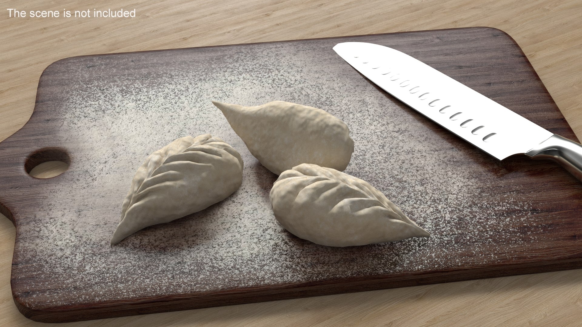 3D Model Leaf Shaped Dumpling Raw - TurboSquid 2239800