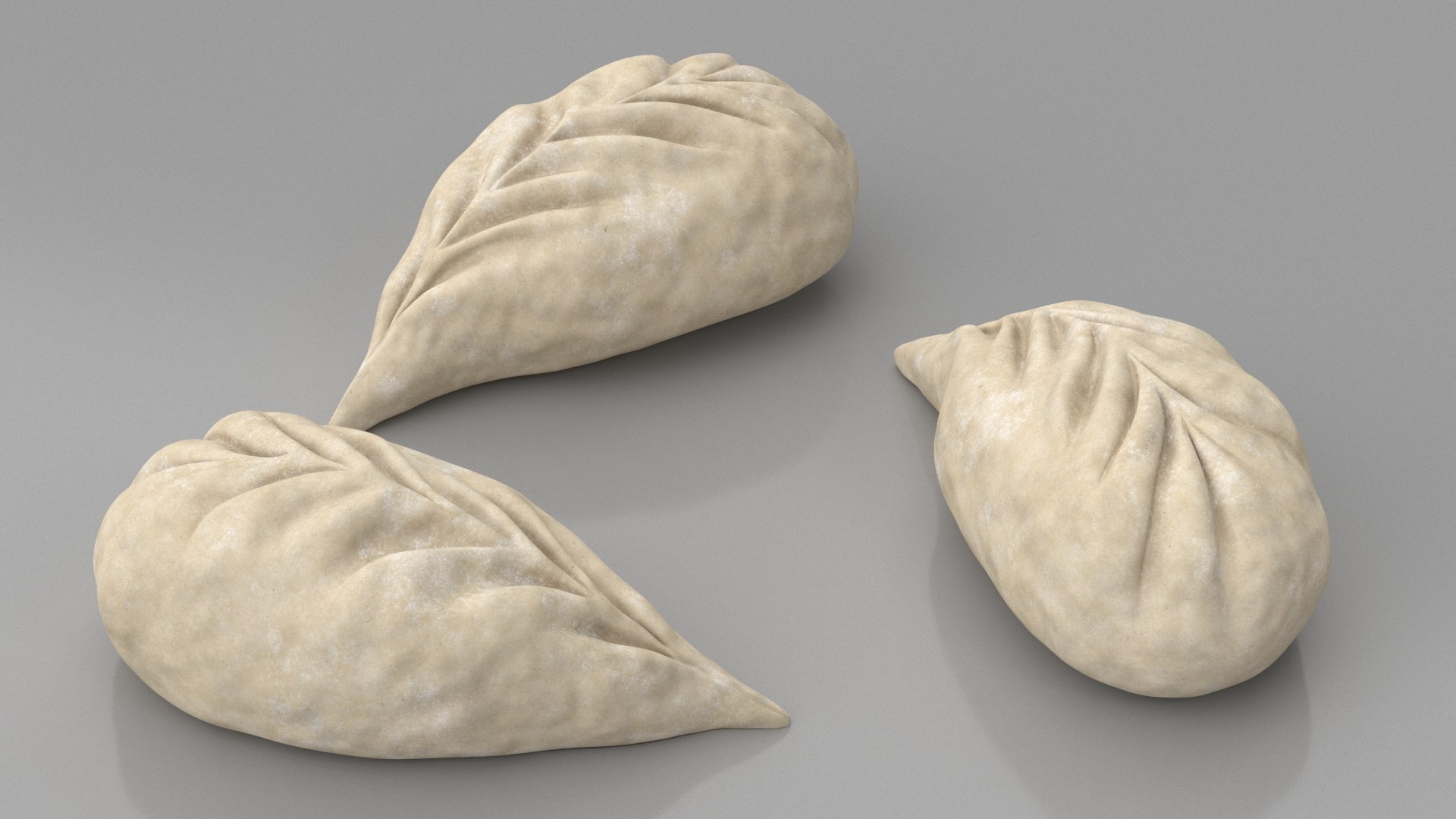3D Model Leaf Shaped Dumpling Raw - TurboSquid 2239800